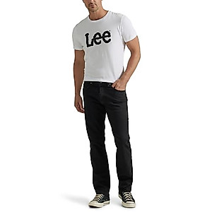 Lee Men's Legendary Regular Straight Jean, Overdye Black, 34W x 32L
