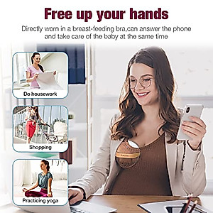 Double Wearable Breast Pump,Portable Wearable Hands Free Breast Pump 1500mAh Electric Breastfeeding Pump with 4 Mode & 21 Level Pumping On The Go