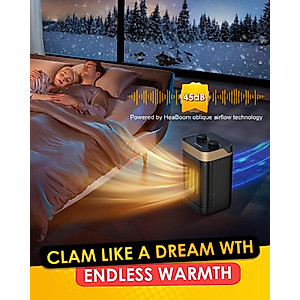 Space Heater, Fast Heat Electric Portable Heater 90°Oscillation, 1500W Small Space Heaters for Indoor Use, Overheat&Tip-Over Protection, Electric Heater Safe Ceramic Heater Fan for Bedroom Office Home