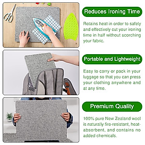 Wool Pressing Mat for Quilting, Wool Ironing Mat for Quilters, Iron Mat for Table Top Ironing Board Tabletop, Quilting Supplies, Sewing Supplies Notions, Sewing Accessories and Supplies, Ironing Pad