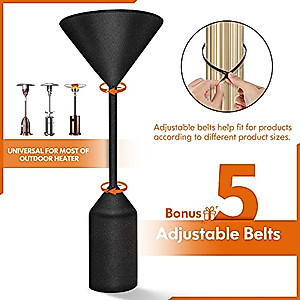 Patio Heater Covers Waterproof 420D with Zipper & Storage Bag-Dustproof Windproof and Snowproof Propane Heater Covers Heavy Duty with 5 Buckles Outdoor Patio Heater Cover - 89"H x 35"D x 19"B (Black)