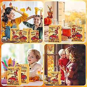 20Pcs Fall for Jesus He Never Leaves Gift Bags,Thanksgiving Gift Bags Pumpkin Autumn Maple Leaf Bible Decorations Christian Religion Gift Bags for Autumn Thanksgiving Day Party Decorations Jesus Party Supplies Gifts