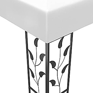 Gazebo,Outdoor Gazebo, Hardtop Gazebo,Backyard Gazebo,Patio Gazebo,Party Tent,Frame with Ornate Floral Details,for Patio,Backyard,Garden,Lawns,Outdoor,9.8'x9.8' White 0.6 oz/ft²
