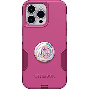 OtterBox Bundle Commuter Series Case for iPhone 14 PRO MAX - (INTO The Fuchsia) + PopSockets PopGrip - (Jawbreaker Gloss)
