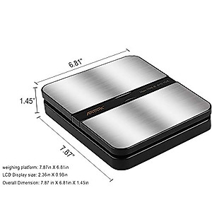 Acteck 150LB x 0.1 OZ Extended Display Digital Shipping Postal Scale with AC Adapter, Black