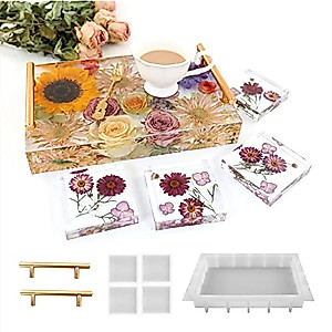 AOOOWER Resin Mold Coaster Tray Silicone Mold Table Decoration DIY Epoxy Crafts