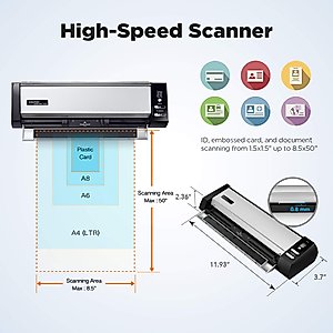 Plustek Mobileoffice D430 Portable Duplex Commercial Duty Document and Card Scanner, Perfect for Front Desk Use, Powerful Document Management Solution