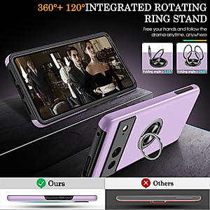 Gritup Pixel 7 Case, Google Pixel 7 Case with HD Screen Protector, Shockproof Google Pixel 7 Phone Case with 360° Magnetic Ring Holder Kickstand Phone Case for Google Pixel 7 Purple