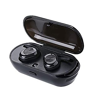 XINRUNE Wireless Earbuds Bluetooth 5.0, Wireless Headphones with Built-in Mic,Clear Call Bluetooth Earbuds with Charging Case, Stereo Wireless Earphones Black