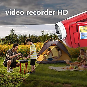 Digital Video Camera 12 Million-pixels 1.8 Inch Camera, Entry-level Camera 4x Digital Zoom Camera All-in-one Machine, Professional Digital Camera with Built-in Micphone&Speaker (Red)