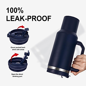 Liveaze 40 OZ/1200 ML Stainless Steel Vacuum Insulated Tumbler With 2 In 1 Lid, Straw & Brush | For Hot & Cold Drinks (Water, Coffee, Iced Tea, Smoothies & Other Drinks) Cupholder Friendly