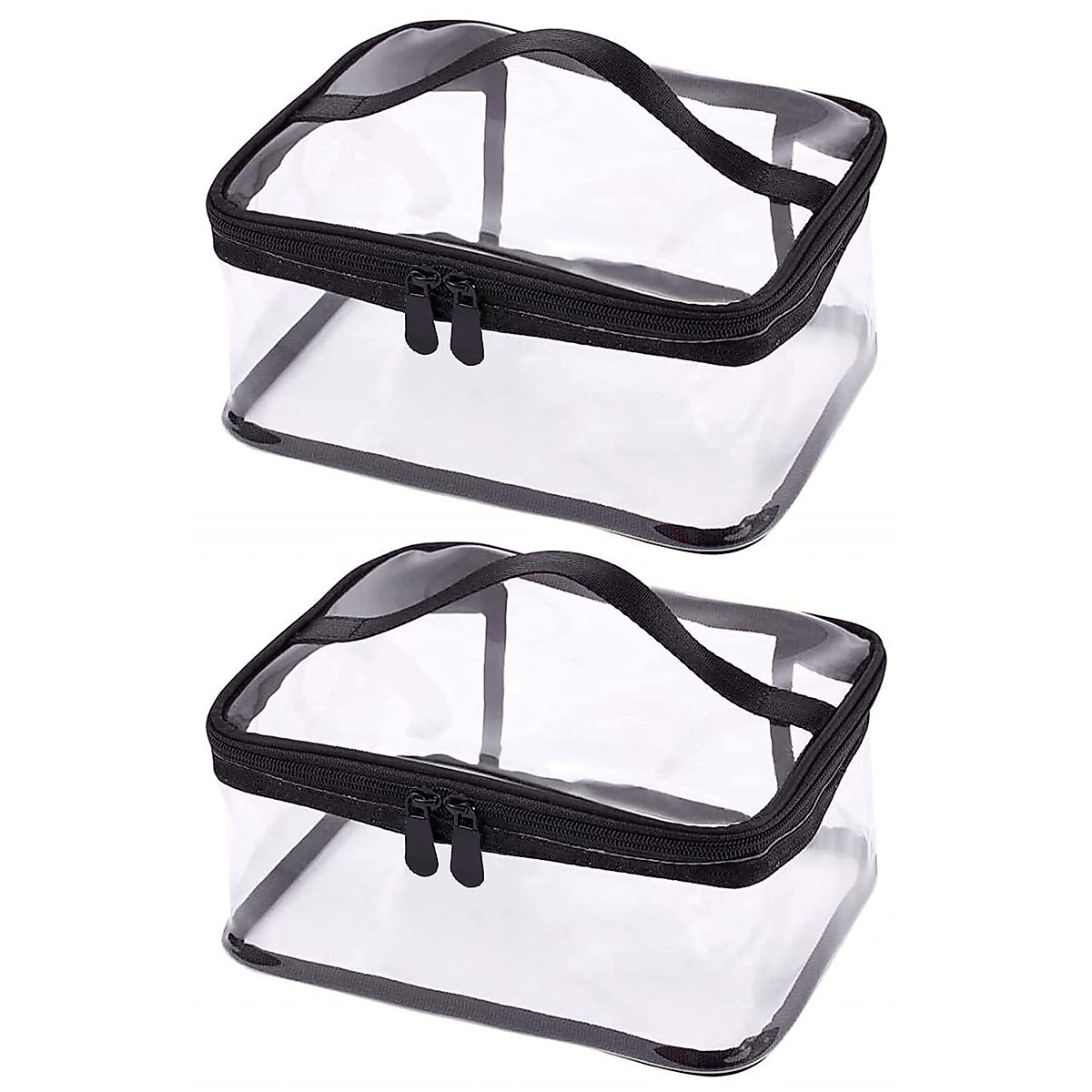 Louise Maelys Portable Clear Makeup Bag Zipper Waterproof Transparent Travel Storage Pouch Cosmetic Toiletry With Handle