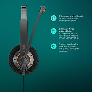 Sennheiser Consumer Audio SC 60 USB ML (504547) - Double-Sided Business Headset | For Skype for Business | with HD Sound, Noise-Cancelling Microphone, & USB Connector (Black)