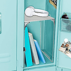 AUECOOME Locker shelfs Tall Shelf Metal Locker Shelves Organizer Locker Shelf for School Locker Accessories Suitable for School, Office, and Home use (1, Grey)