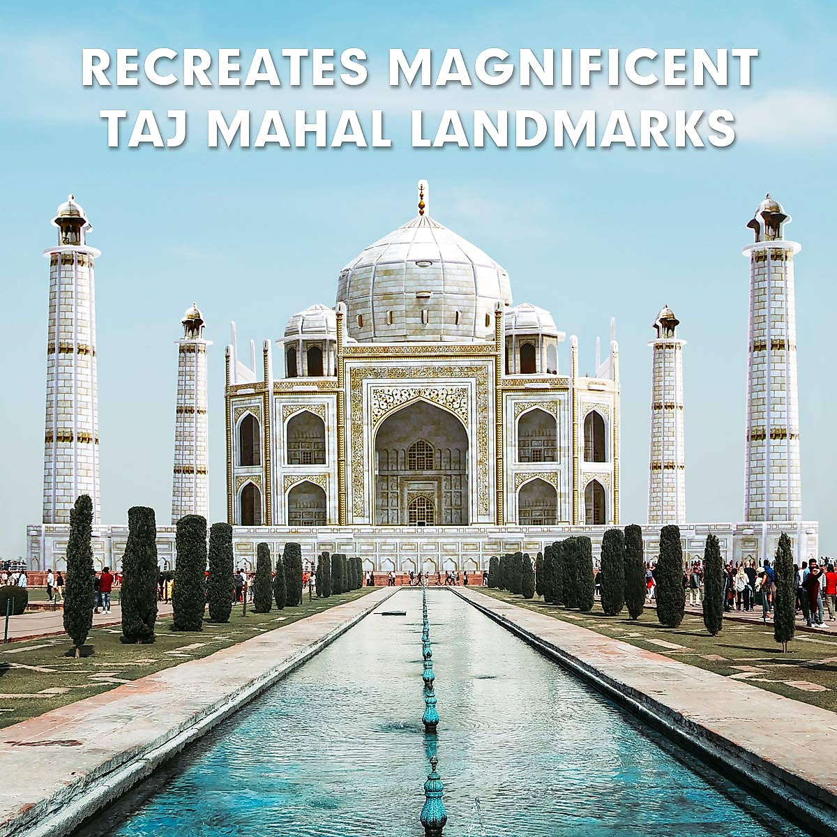 CubicFun National Geographic 3D Puzzle for Adults Kids Taj Mahal India Architecture 3D Jigsaw Building Model Kit with Booklet Gifts for Woman Men, 87 Pieces