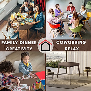 DAIVA CASA Orion Round Dining Table for 4 Person - Birch Solid Wood Kitchen & Dining Room Furniture - Mid Century Modern Scandinavian Style – Dark Brown Kitchen Table 40 inch