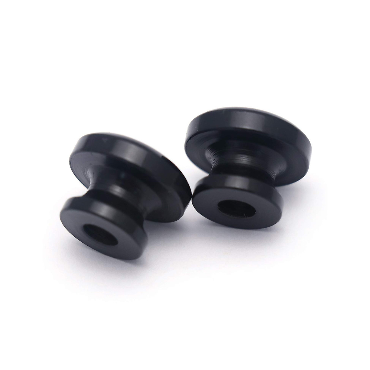 Metallor Guitar Strap Buttons Mushrooms Head Guitar End Pins Strap Locks with Mounting Screws for Acoustic Electric Guitar or Bass Ukulele Set of 2Pcs Black.