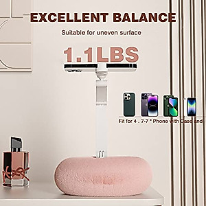 Gooseneck Cell Phone Holder Bed, Angle Height Adjustable Soft Pillow Holder for Bed,Compatible with 14 Pro Max 13 Pro Max ect.,Samsung S10 S9 S8 & Other (Pink)