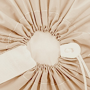 HOMEST XL Nylon Laundry Bag with Strap, Large Dirty Clothes Organizer, Easy Fit a Laundry Hamper or Basket, Can Carry Up to 4 Loads of Laundry, Beige