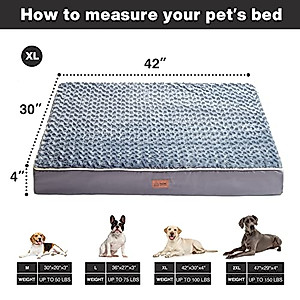 Western Home Large Dog Bed for Large, Jumbo, Medium Dogs, Orthopedic Pet Bed Mattress with Removable Washable Cover, Thick Egg Crate Foam Dog Bed with Non-Slip Bottom
