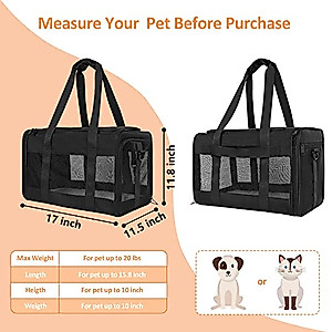 Mancro Cat Carrier, Pet Carrier Airline Approved for Medium Cats 20lbs, Dog Carrier for Small Dogs and Puppies, Soft Sided Collapsible Top Loading Cat Bag Carrier for Travel & Car