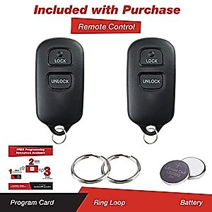KeylessOption 4 Item Bundle 2 Key Fobs Keyless Entry Remotes for HYQ12BBX Plus 2 Uncut Ignition Keys