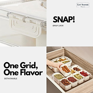 Divided Serving Tray with Lid & Handle - Portable Snackle Box Charcuterie Container for Snack Platters - 8 Compartments Snack Boxes for Candy, Fruits, Nuts - Perfect for Party, Entertaining