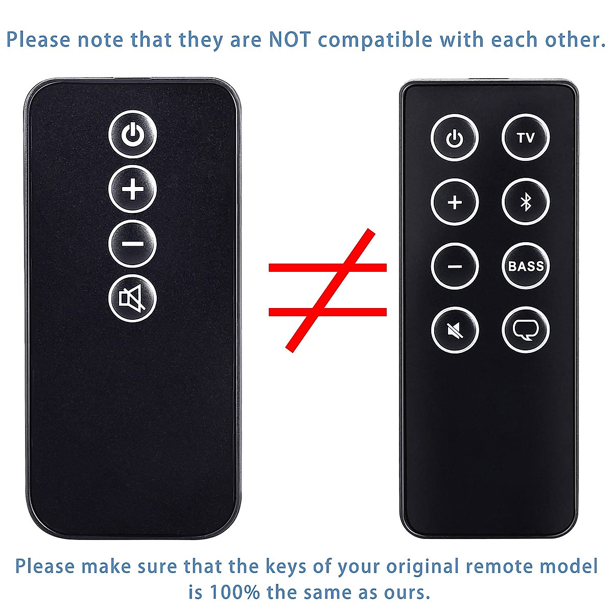 New Replacement Sound Bar Remote Control Compatible with Bose Solo Cinemate Series II IIGS 1SR CineMate 10 & Cinemate 15 Solo 5 10 15 TV Sound Bar Controller (with CR2025 Battery)