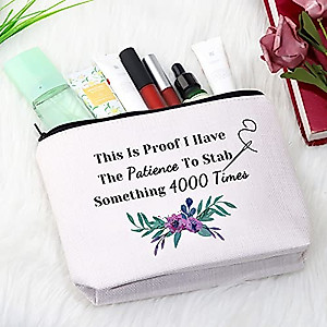 GJTIM Cross Stitch Gift Cross Stitch Project Bag This Is Proof I Have The Patience To Stab Something 4000 Times Sewing Project Bag (Stab Sth. 4000 Times)