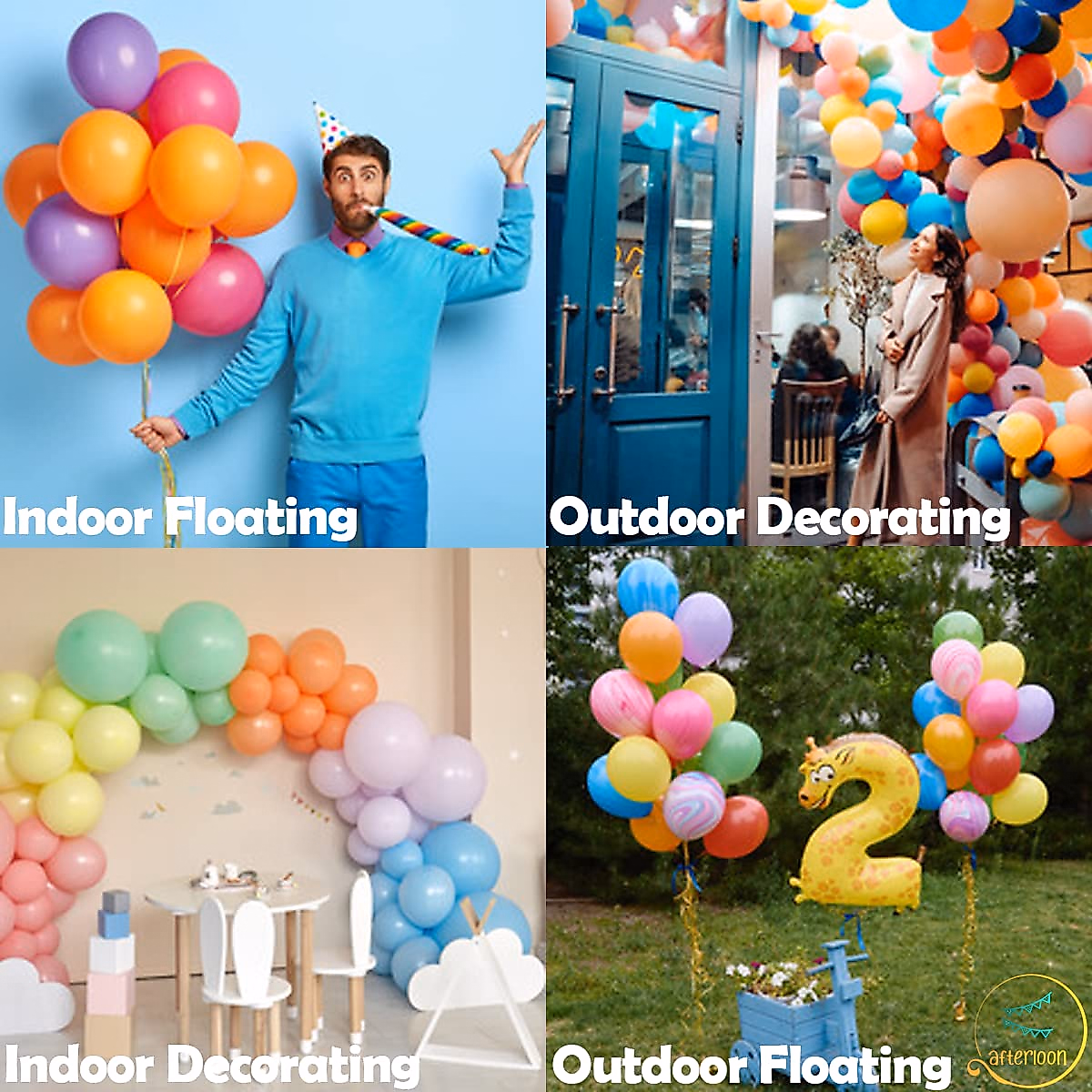 AFTERLOON® Biodegradable Balloons 146pcs Hot Pink Metallic Confetti Different Sizes 18" 12" 10" 5" Balloon Garland Arch Kit perfect for Birthday Party Decorations, Baby Shower, Wedding and Anniversary