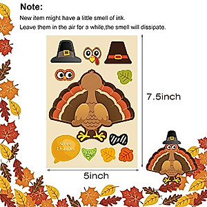 Make-A-Turkey Stickers Thanksgiving Party Favors Supplies Stickers for Kids Turkey Games Crafts Stickers Autumn Fall Harvest Halloween Thanksgiving Decorations
