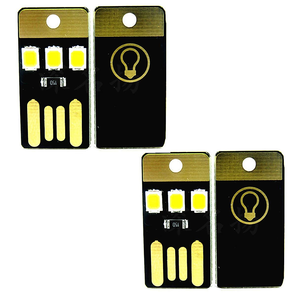 FainWan 10pcs 3 LED USB Portable Night Light Bright Mini Keychain Camping Car Lamp Module