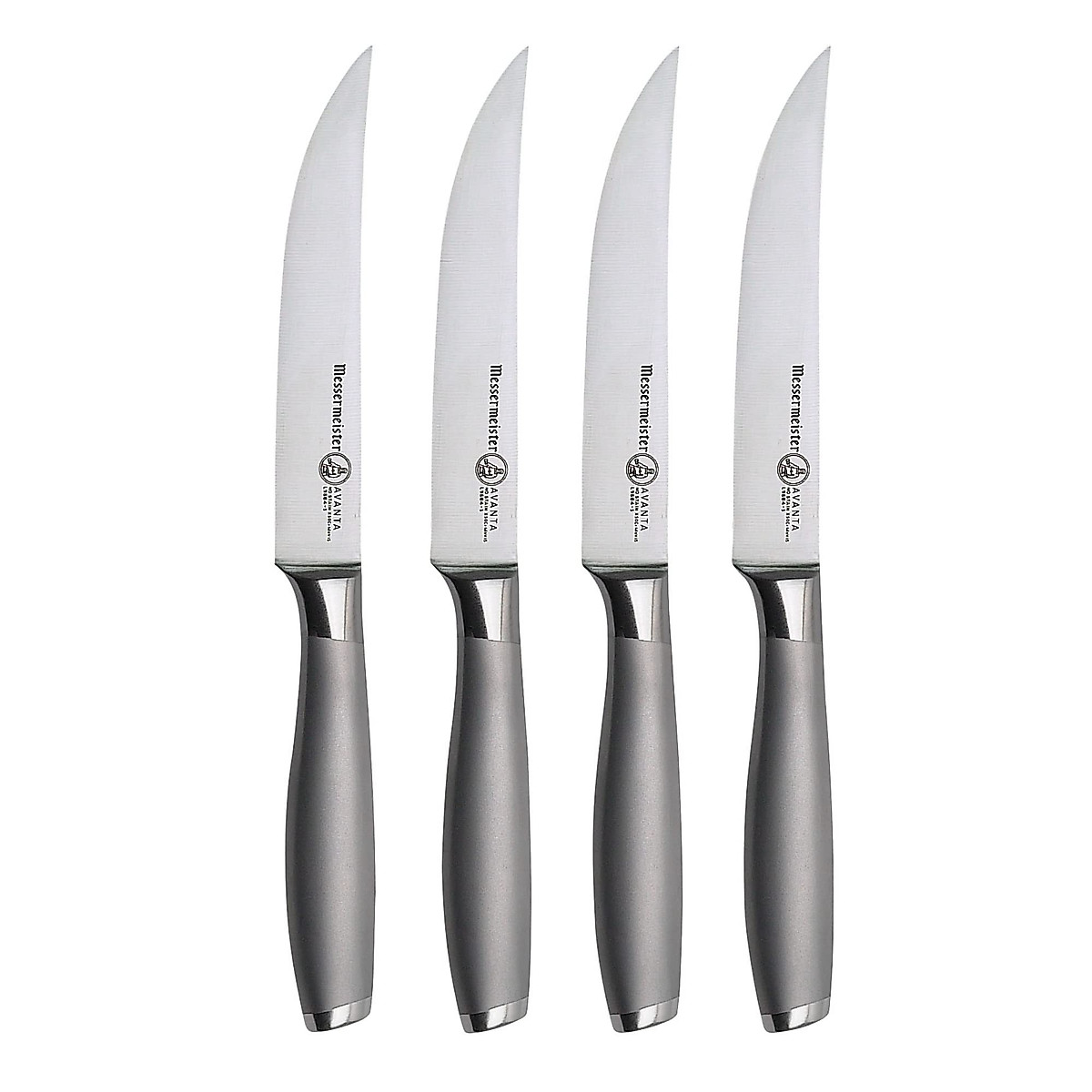 Messermeister Avanta 5” Fine Edge Steak Knife Set - German X50 Stainless Steel - Rust Resistant & Easy to Maintain - Includes 4 Steak Knives