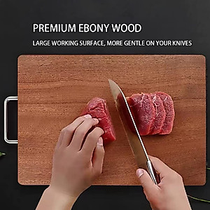 Wood Cutting Board, Large Natural Ebony Kitchen Cutting Board, 17×11×1 inches, Natural color.