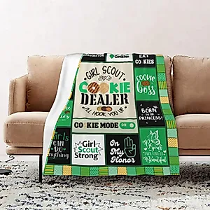 Girl Scout Gifts for Christmas, Xmas Gifts for Girl Scout, Girl Scout Cookie Sign Gifts, Girl Scouts Gifts, Girl Scout Bridging Gift, Girl Scout Cookies Gifts Throw Blanket 60 x 50 Inch