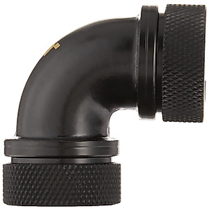 Thermaltake Pacific DIY LCS Black G1/4 PETG 16mm (5/8") OD Tube 90 Degree Dual Compression Fitting Cooling - CL-W099-CA00BL-A