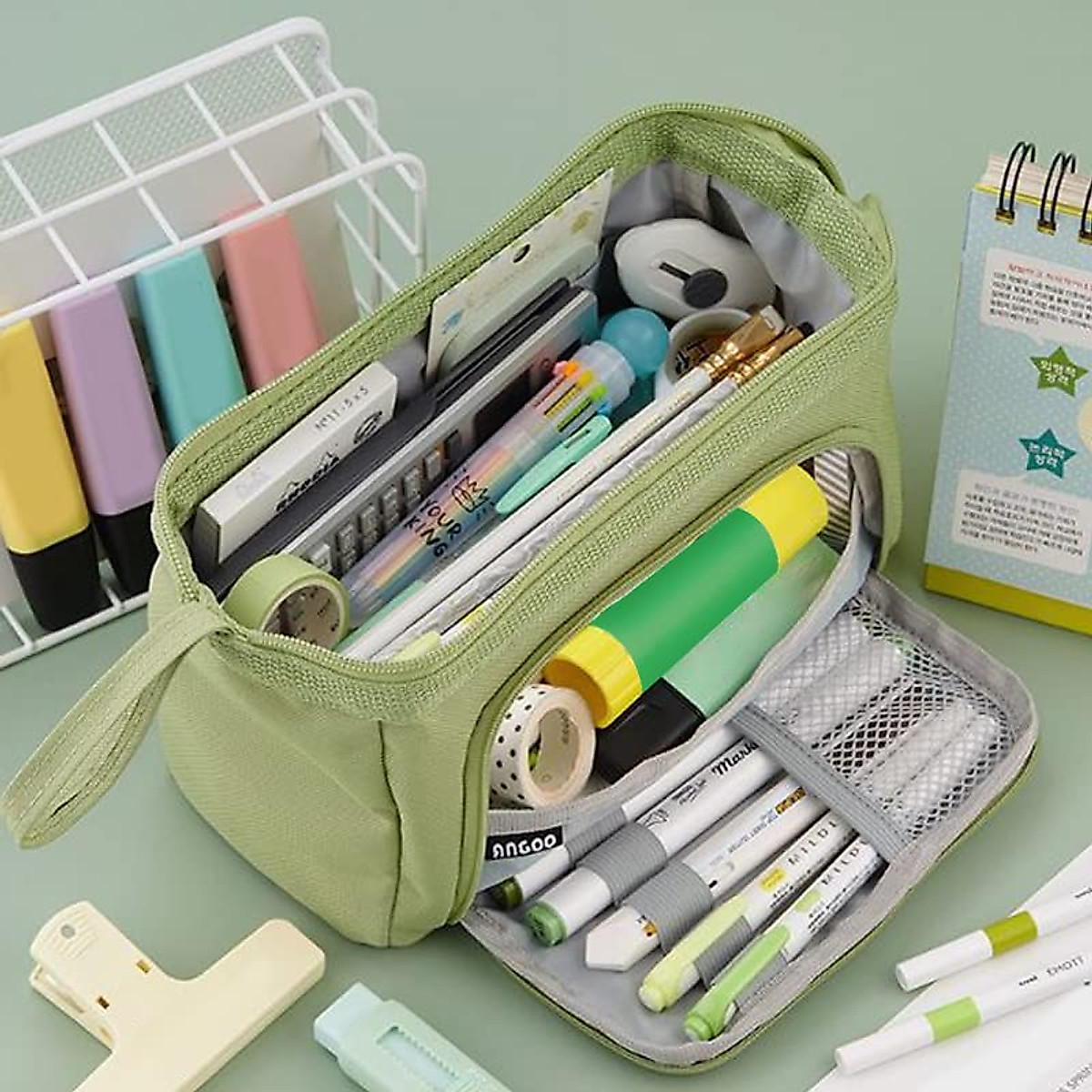 Pencil Case- Big Capacity pencil pouch Simple Stationery Pen Bag for School Teen Girl Boy Men Women