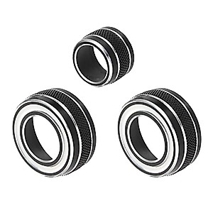 ACROPIX Dial Rod Decoration Ring Fit for Chevy Corvette C7 - Pack of 3 Black