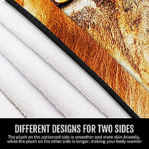 Britimes Lion Fuzzy Flannel Throw Blankets, Soft Blankets and Throws, Daughter Mom Friend Gift Lion Print Decorative Throw Blankets for Couch, 60"X80"