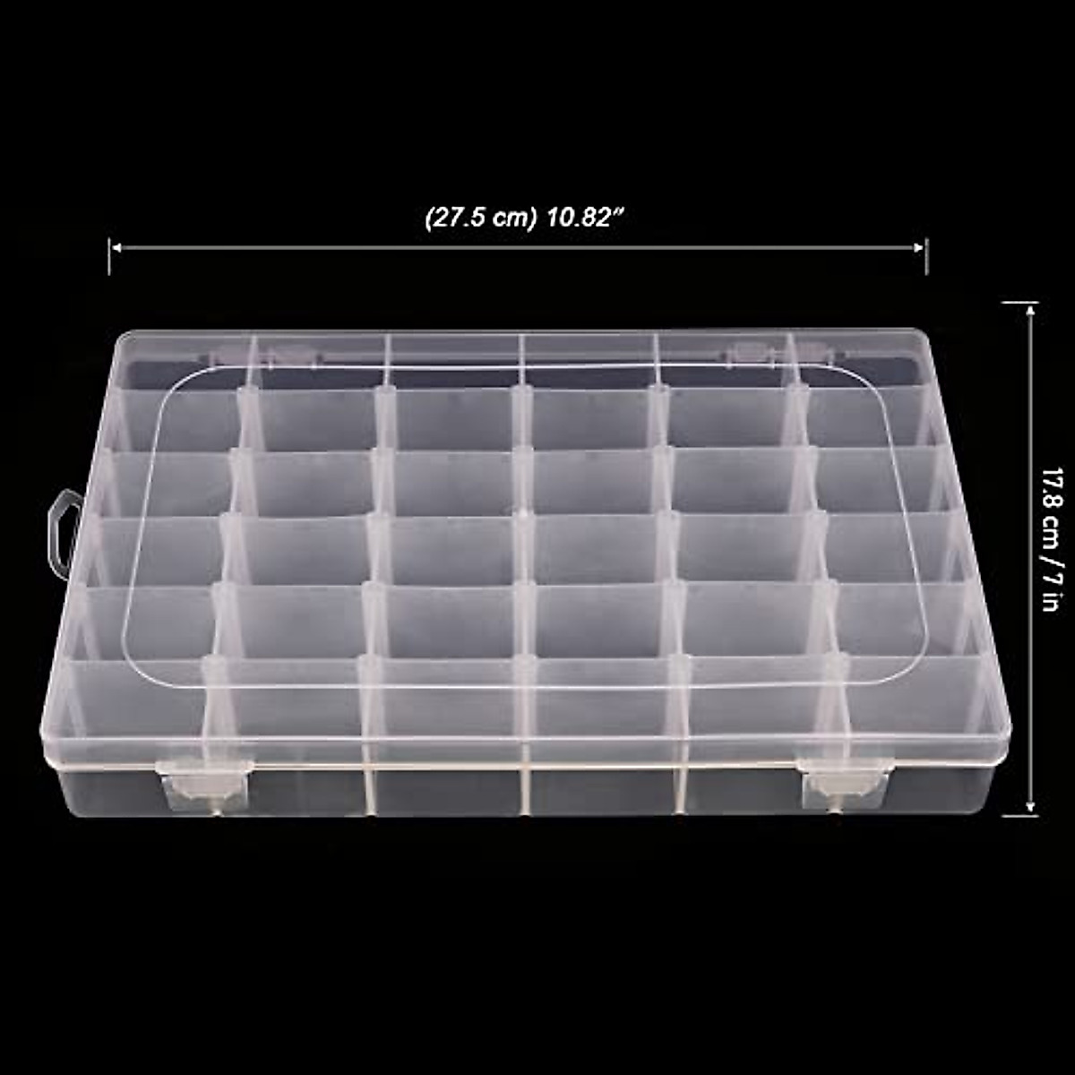 MOUYAT 6 Pack 36 Grids Clear Plastic Organizer Boxes, Adjustable Plastic Craft Jewerly Organizer Storage Boxes with Compartments, Bead Storage Containers for Jewelry Art DIY Crafts Small Parts
