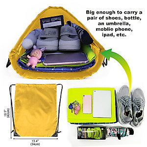 BeeGreen 20 Pieces Yellow Cinch Sack Bags Bulk Gymsack for Christmas Sports Polyester Drawstring Backpacks for Heat Vinyl and Tie Dye Pull sinch Sackpack for Women and Men