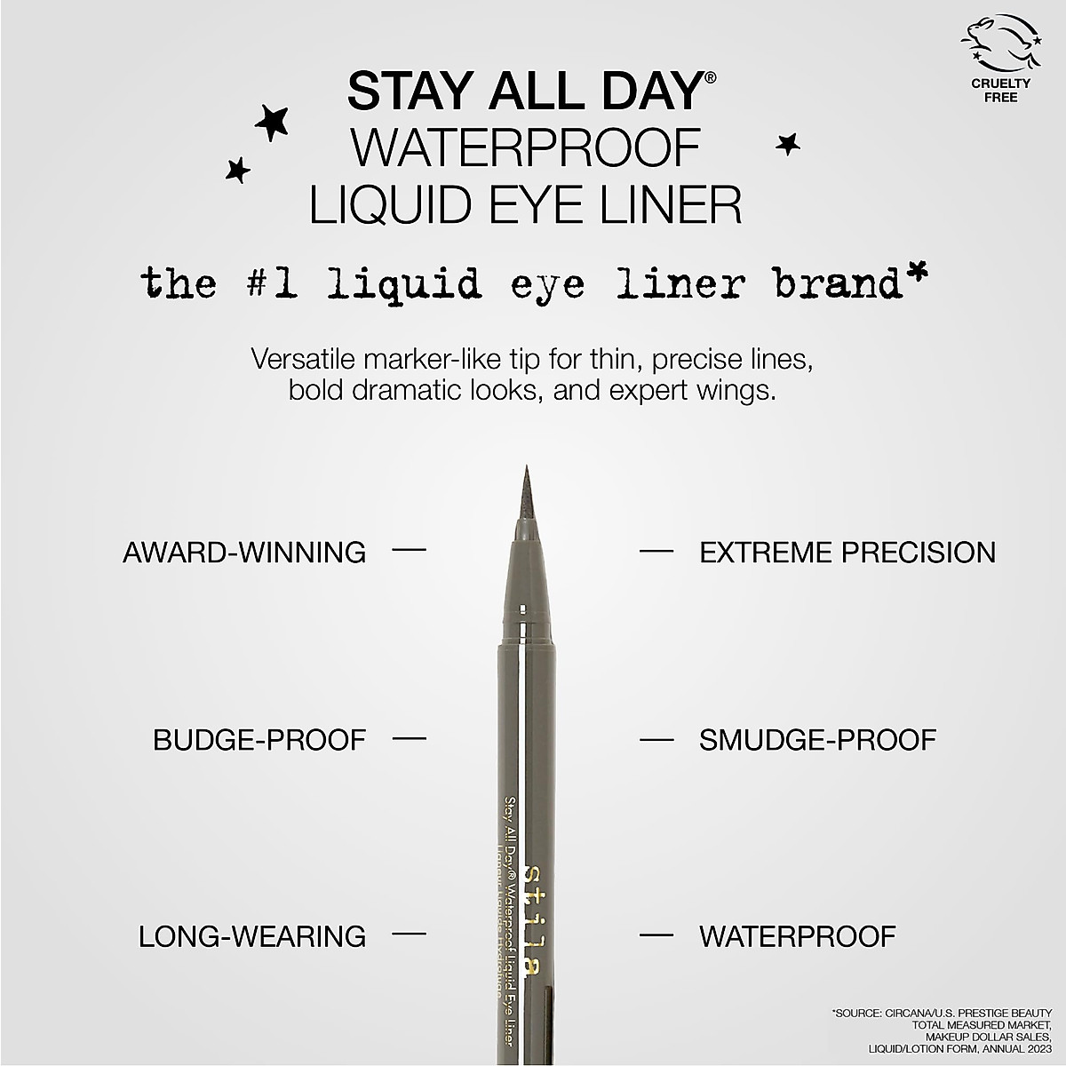 stila Waterproof Liquid Eye Liner, Stay All Day Makeup with Fine Brush Tip | Lasting Satin Finish, Smudge-Proof & Transfer-Resistant