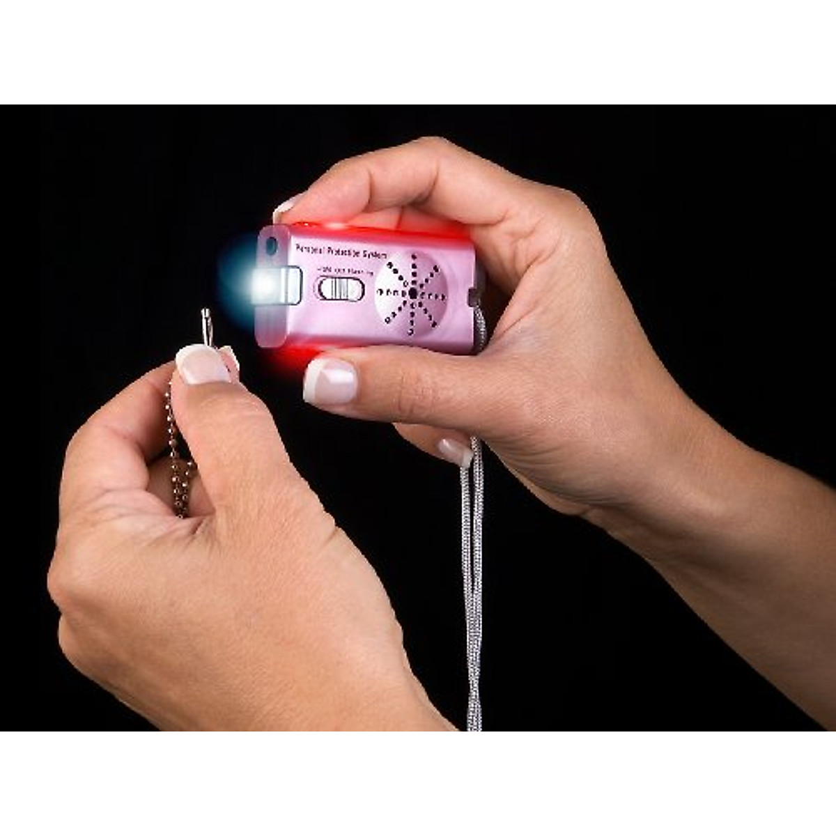 Brite Strike – Personal Protection Alarm with 120 dB Loud Security Safe Sound - Complete Emergency Self Defense Device, Battery Powered – Pink