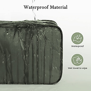 Maliton Travel Toiletry Bag for Men, Hanging Toiletry Bag with 4 Compartments, Portable Waterproof Compact Travel Bathroom Organizer, Ideal for Travel Daily Life (Olive Green)