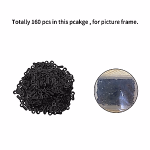 160 Pieces Frame Picture Turn Button Frame Hardware Backing Clips and 160 Pieces Screws for Hanging Drawing Picture Art Photo (Black)