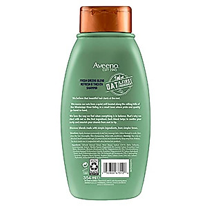 Aveeno Fresh Greens Shampoo + Conditioner with Rosemary, Peppermint & Cucumber to Thicken & Nourish, Clarifying & Volumizing Shampoo for Thin or Fine Hair, Paraben-Free, 12 Fl Oz