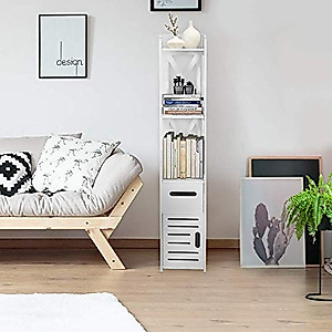 Tall Bathroom Cabinet, Bathroom Storage Accessories Floor Standing Waterproof Cabinet Bathroom White Robust Bathroom Furniture Bathroom Toilet Silm Shelf Bathroom Organizer Tall Cupboard Storage Rack