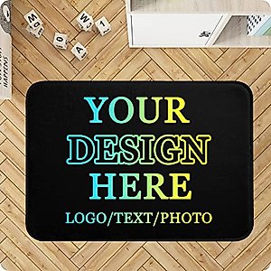 Custom Rug Personalized Door Mat with Logo Photo Text Large Customized Anti Slip Washable Absorbent Area Floor Carpet for Bedroom Living Room Entryway Patio Office Farmhouse (16"x24", Rectangle)