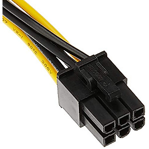 Monoprice SATA Cable - 0.67 Feet - Black | SATA 15pin to 6pin PCI Express Card Power Cable