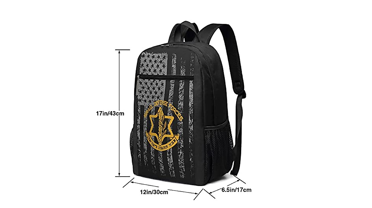 IDF Israeli Defense Force Logo Backpack with American Flag - Durable ...